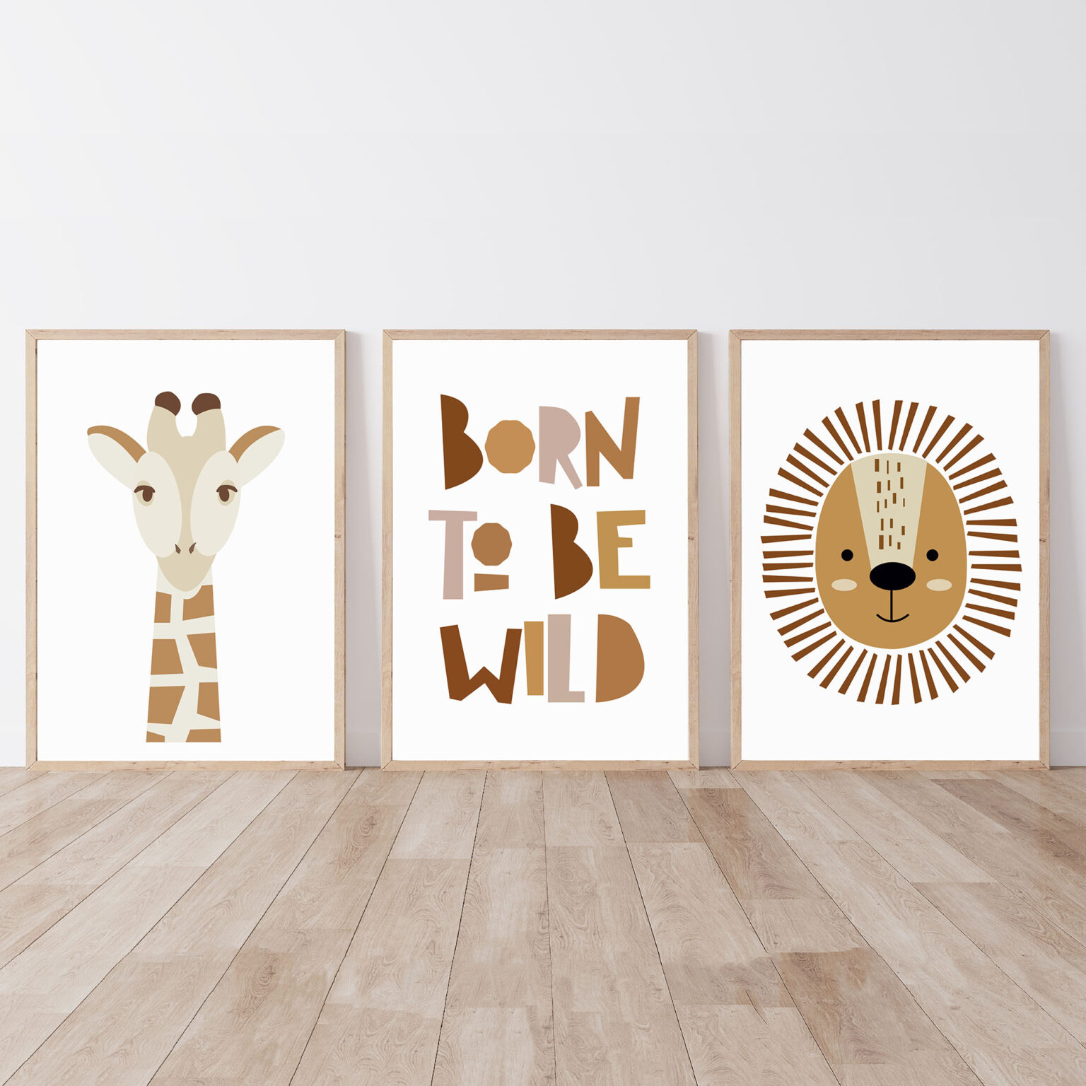 Safari Brown Σετ 3 Πόστερ - Rene Designs